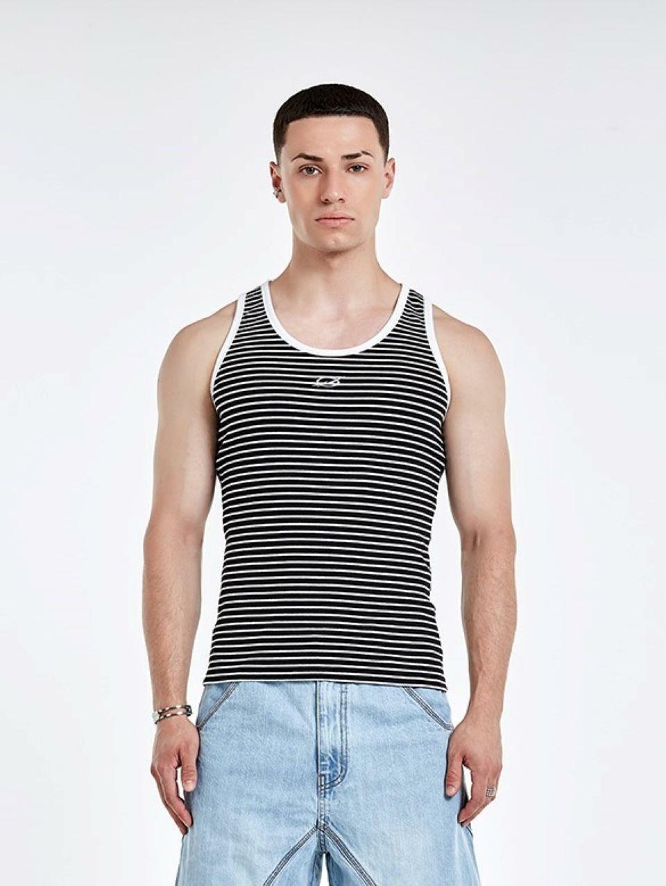 Stripe logo sleeveless - BLACK Deps