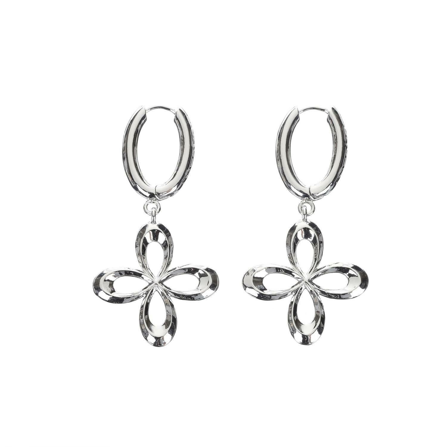 surgery clover logo earrings silver Deps
