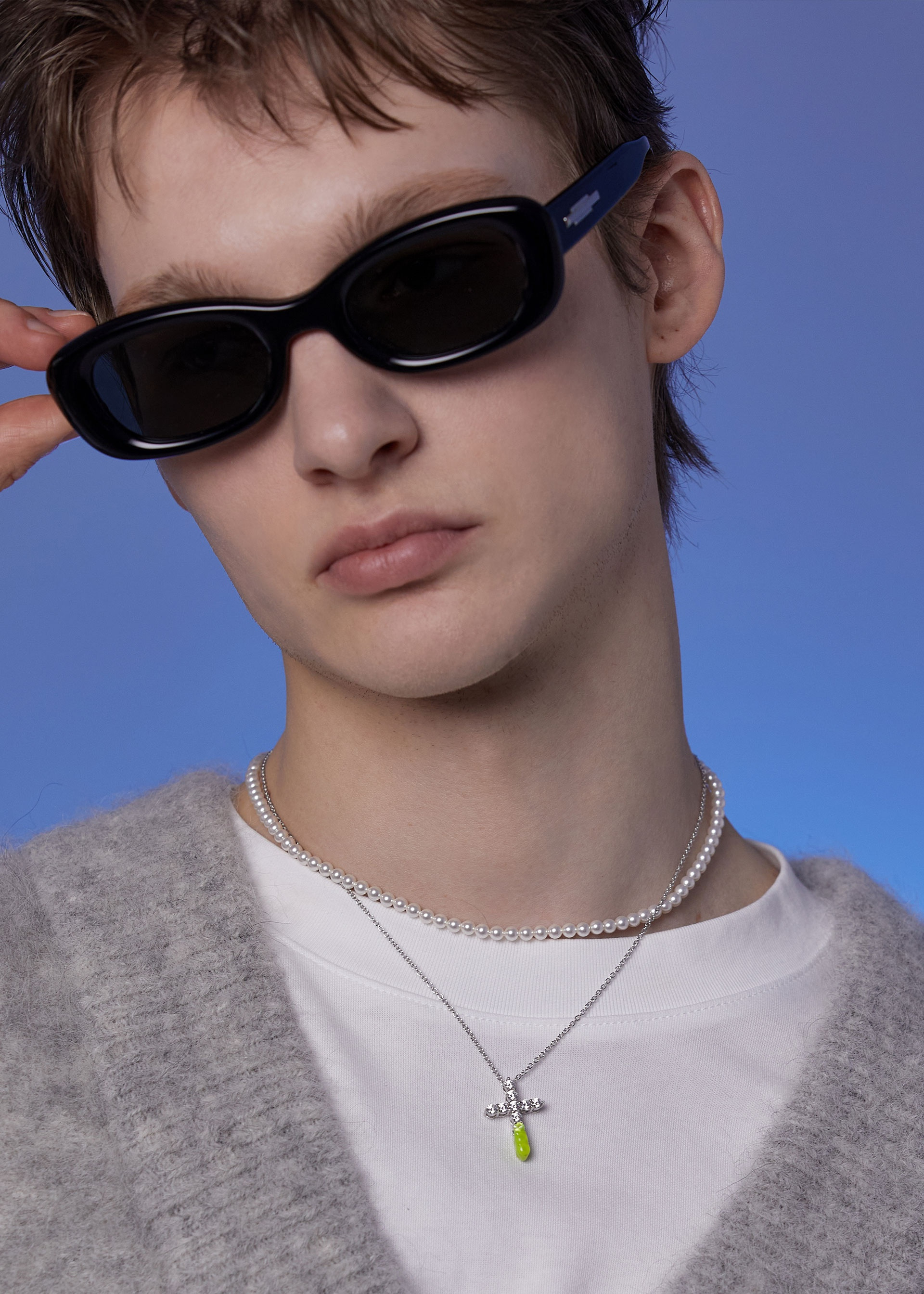 Cross Necklace_Neon Lime Deps