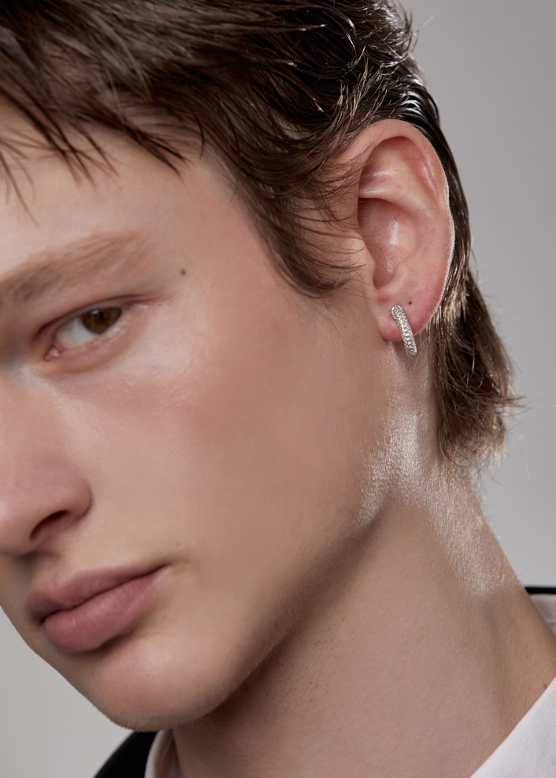 Pave One Touch Hoop Earrings Deps