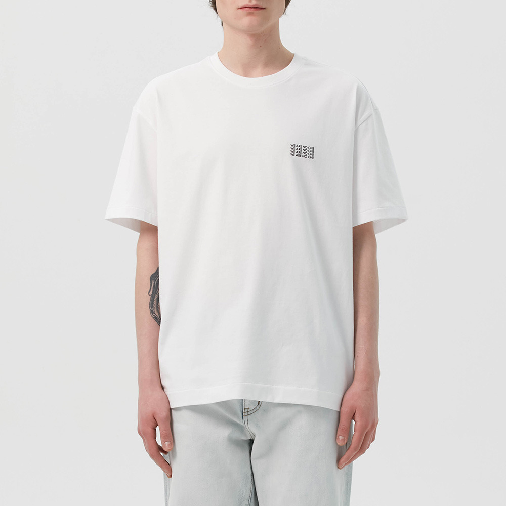 WHITE PRINTED LOGO T-SHIRTS Deps