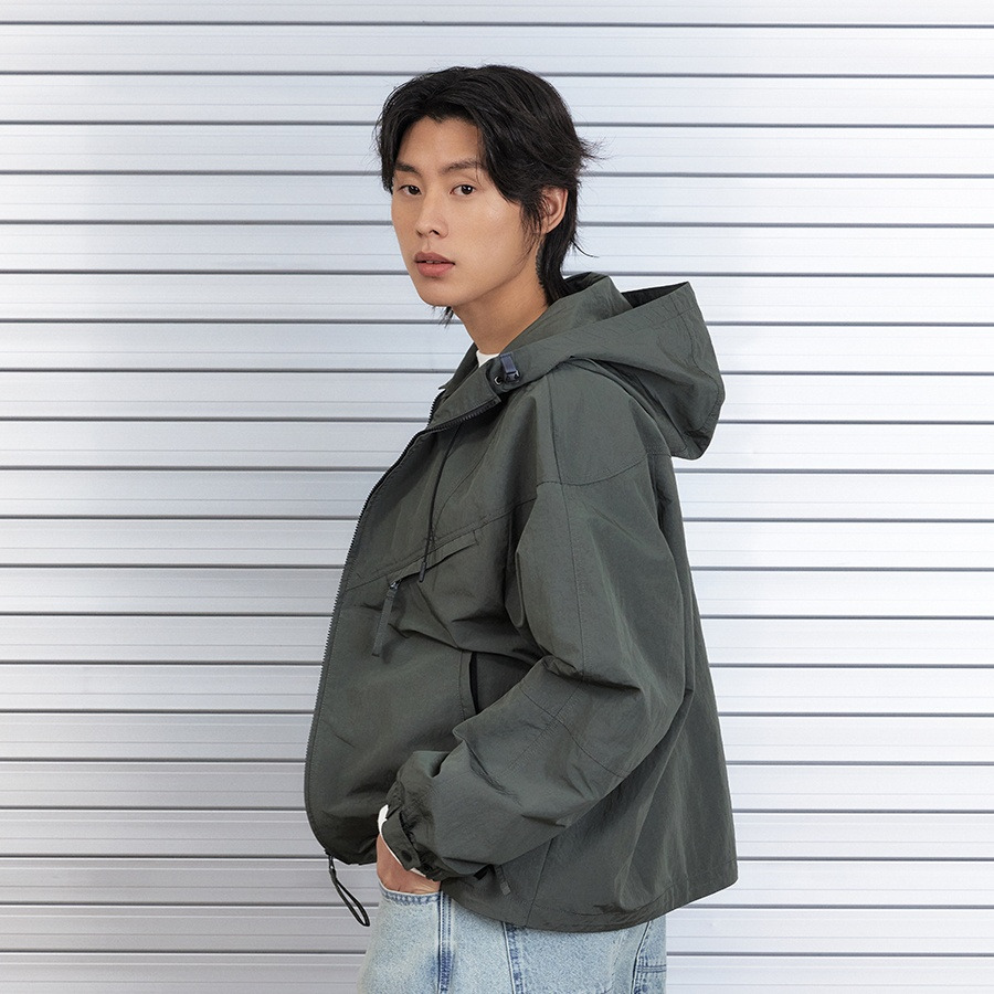 DOUBLE DIAGONAL WIND JUMPER (DARK KHAKI) Deps