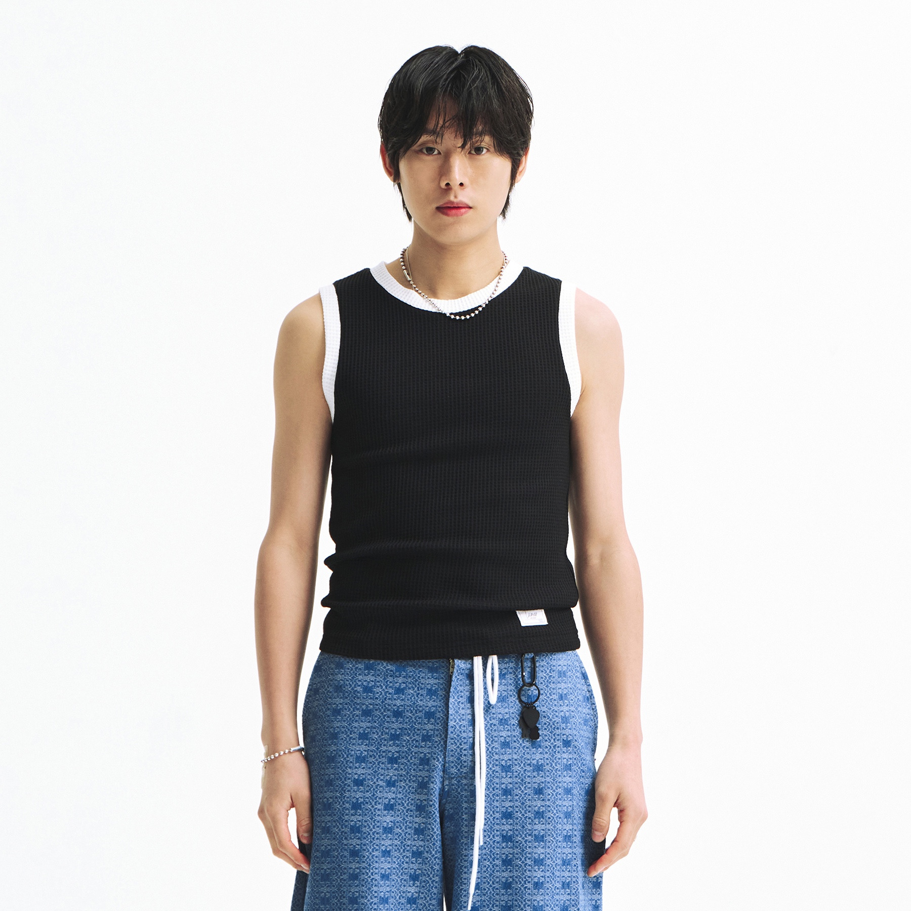 COLOR RIB SLEEVELESS BLACK Deps